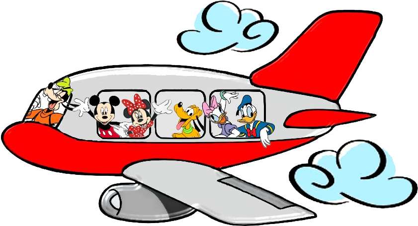 Minnie Mouse Clipart Airplane - Mickey Mouse On A Plane - Png Download ...