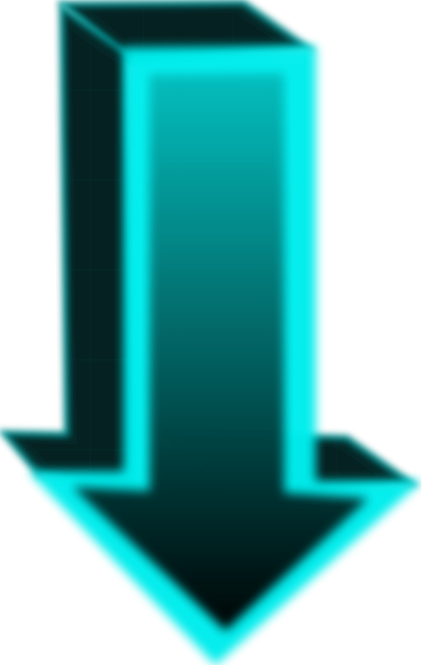 Cubic Arrow Pointing Down - Teal Arrow Pointing Down Clipart - Full ...