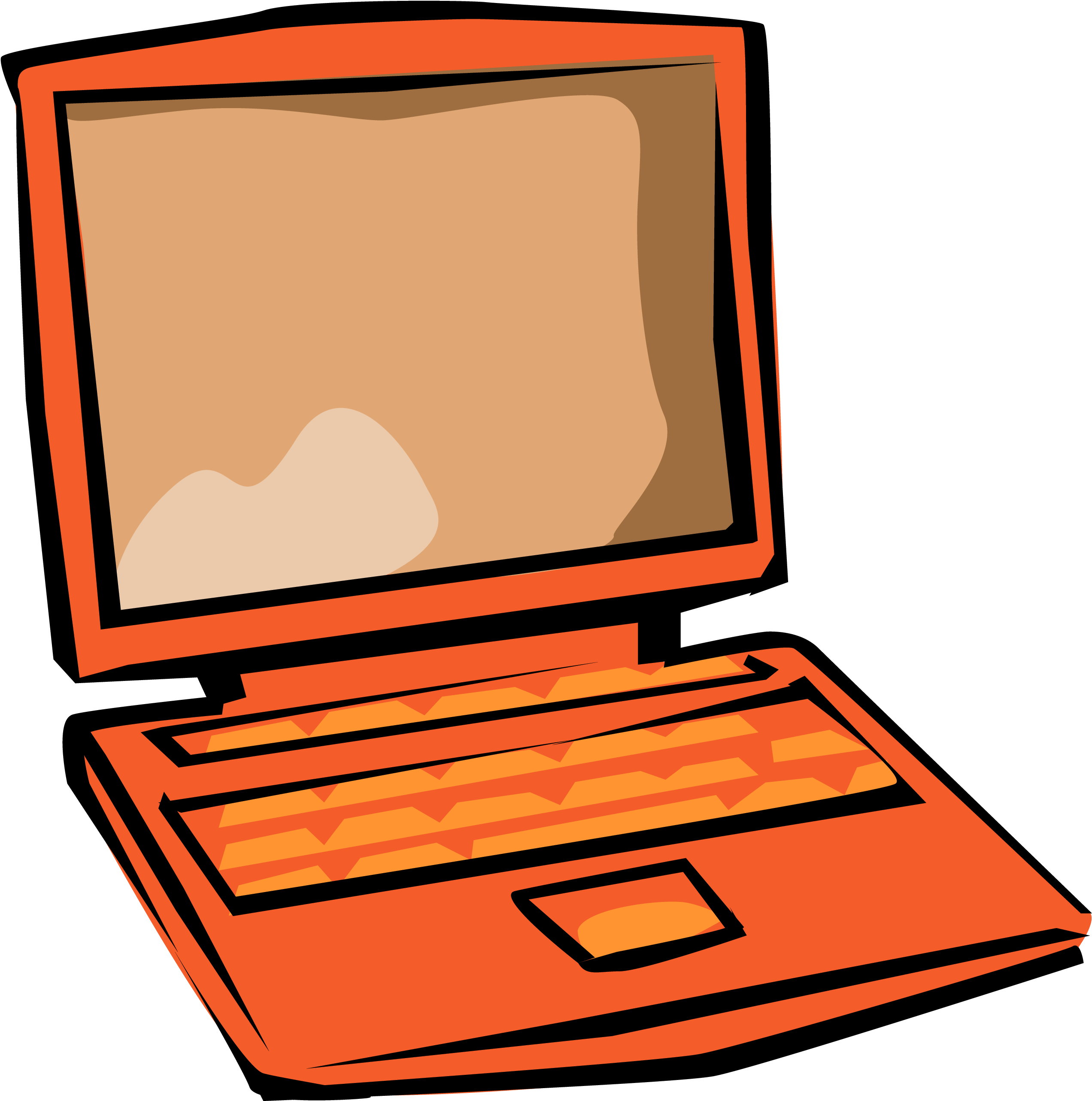Orange Laptop Clipart - Png Download - Full Size Clipart (#5584494 ...