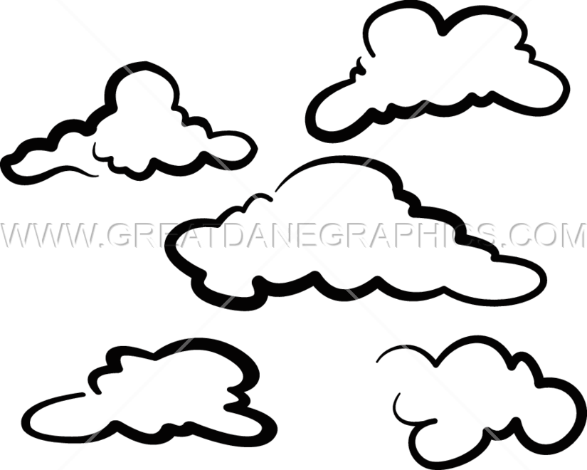 Download Transparent Background Drawing Cloud Png - Clouds With Black ...