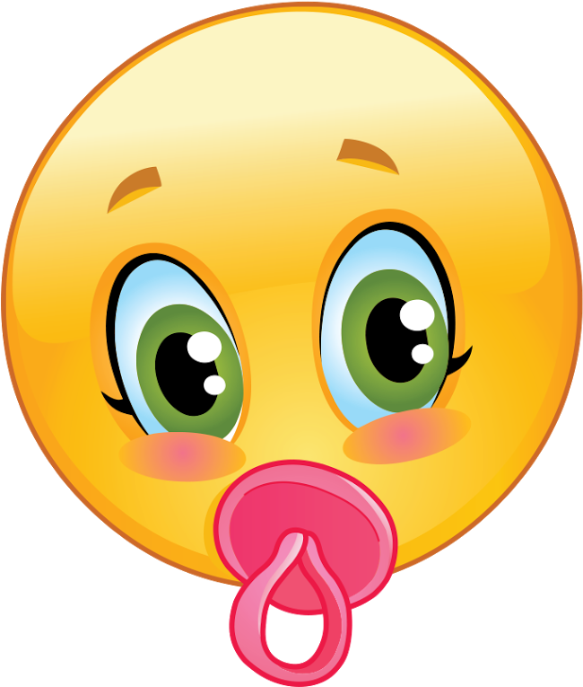 Pacifier Clipart Emoji - Baby Smiley Face - Png Download - Full Size ...