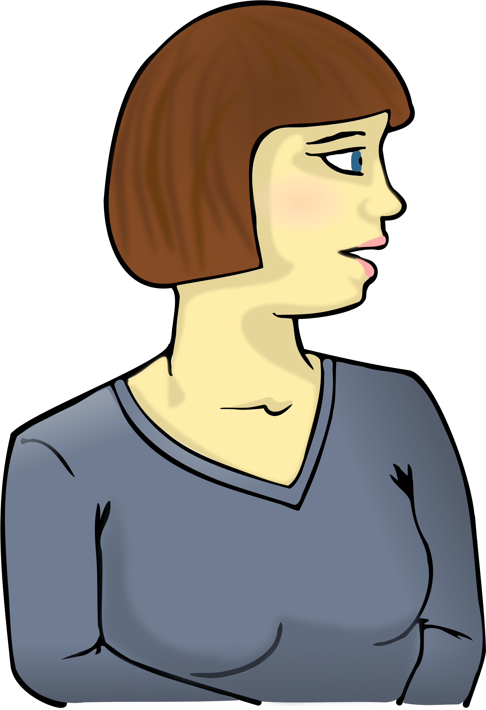Woman Looking At Petri Dish Clipart - Cartoon Person Looking Sideways ...