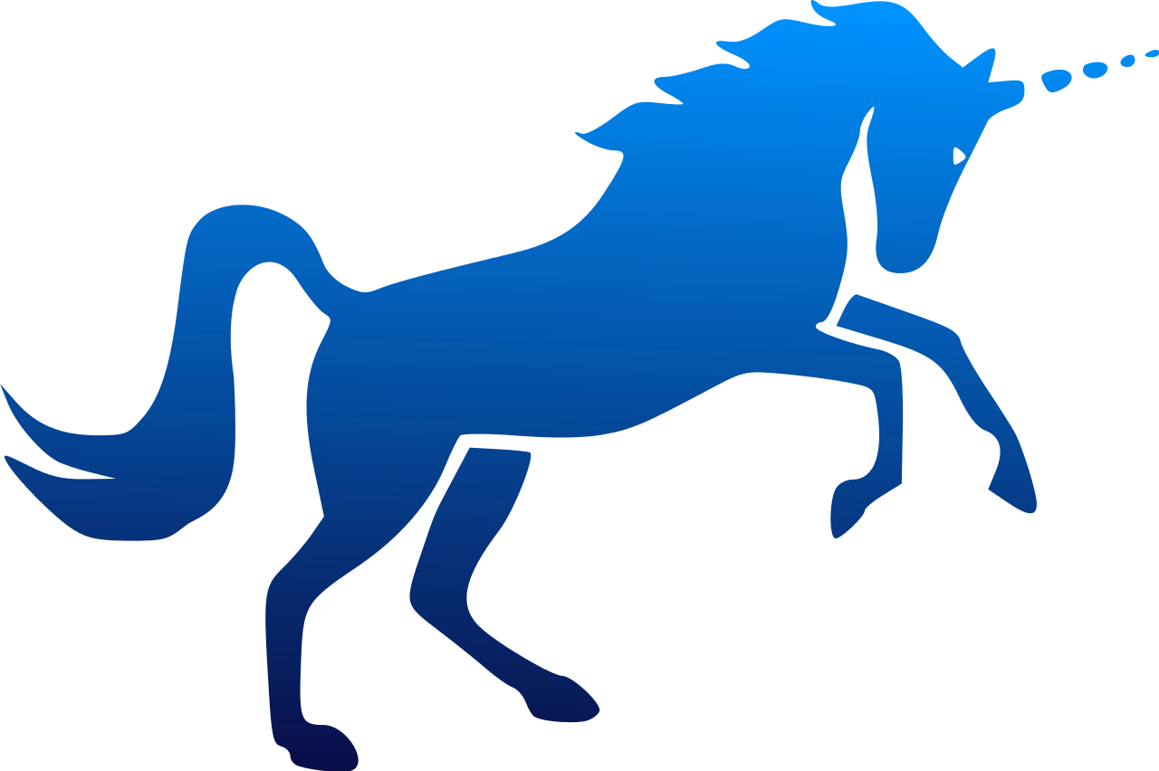 Plain Full Blue Unicorn Silhouette Tattoo Design - Unicorn Creative ...
