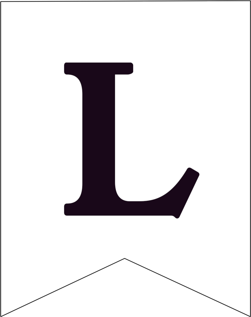 Download Free Printable Black And White Pennant Banner Letter Clipart ...
