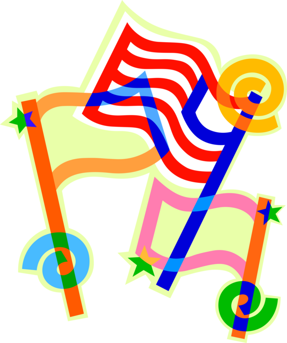 Vector Illustration Of United States Stars And Stripes - Flag Clipart ...