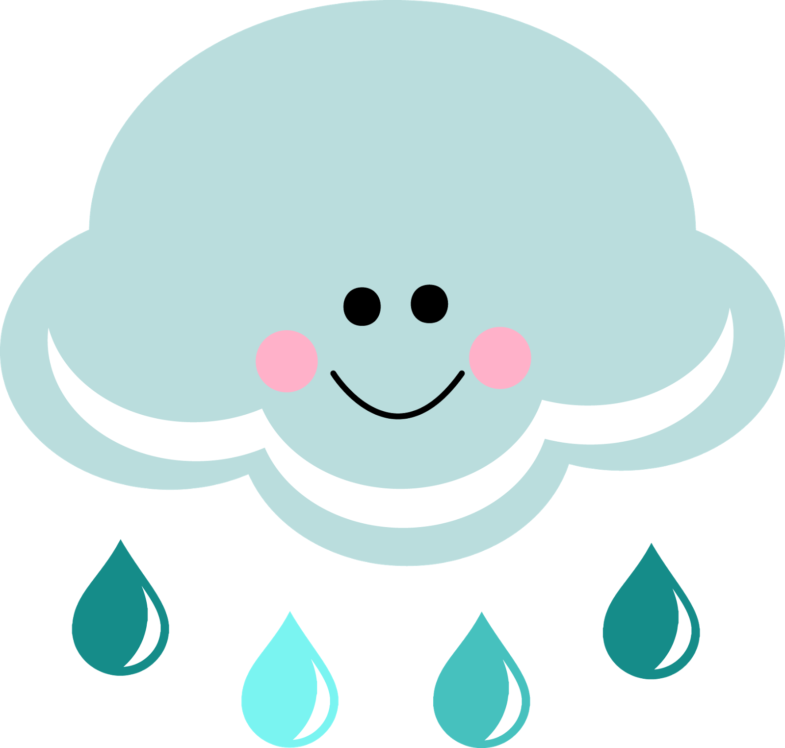 Rain Cloud Storm Clip Art - Rainy Cloud With A Face - Png Download ...