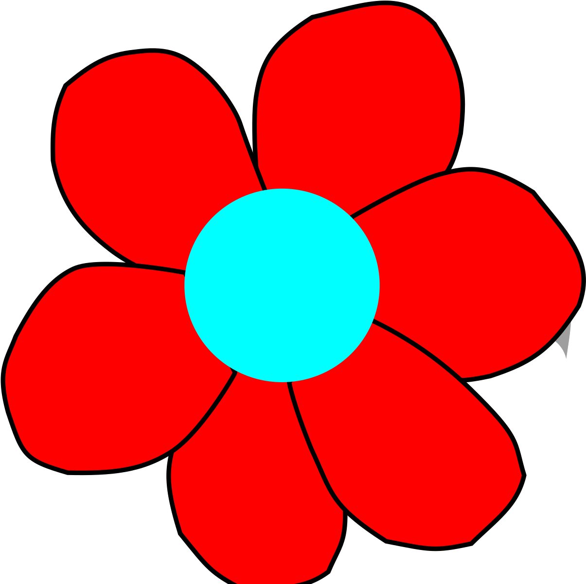 Simple Flower Red Clipart - Full Size Clipart (#5614692) - PinClipart