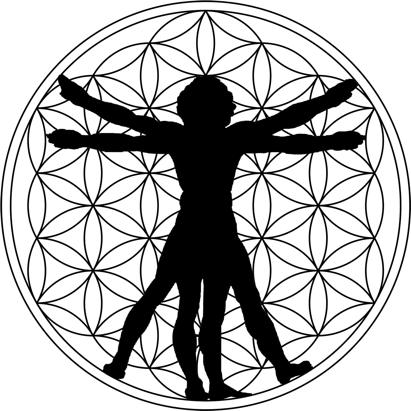 Download Transparent Merkaba Png - Vitruvian Man Silhouette Clipart ...