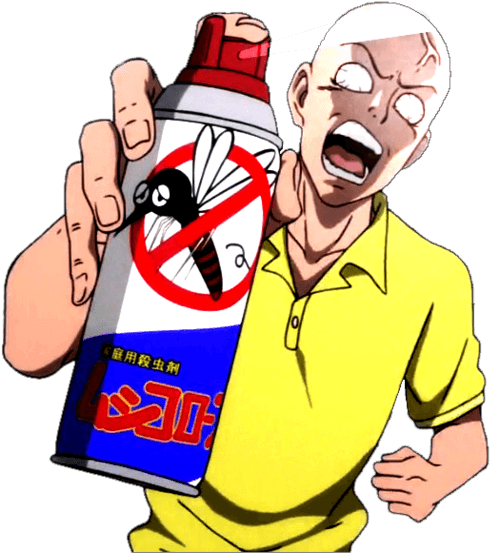 One Punch Man Clipart - Saitama Chasing Mosquito - Png Download - Full ...