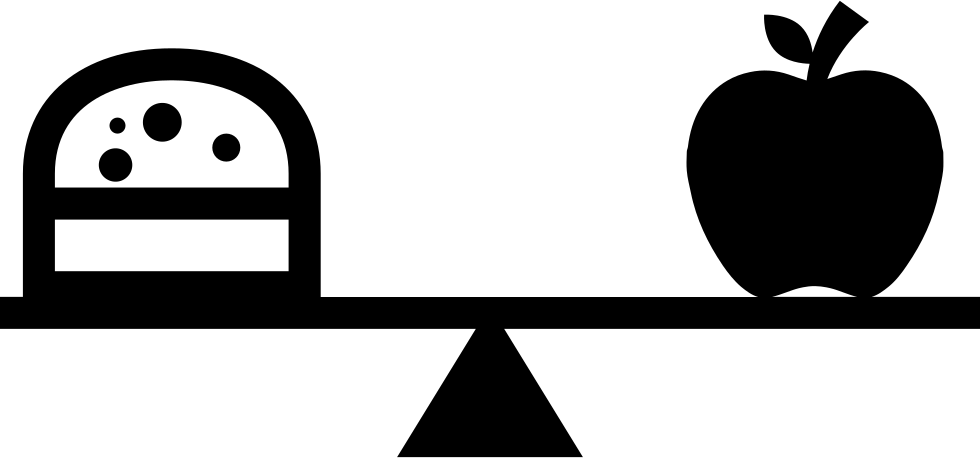 Download Burger And Apple On A Balancing Scale - Transparent Background ...