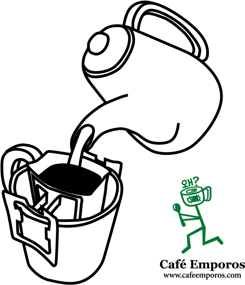 Hand Drip Coffee Pack Signature Blend - Coffee Drip Bags Vector Clipart ...