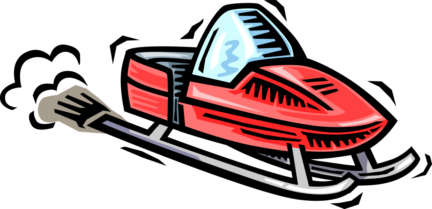 Vector Illustration Of Snowmobile Snowmachine Vehicle Clipart - Full ...