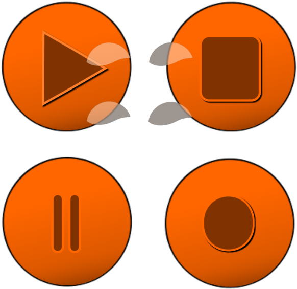 Download Orange Glossy Buttons Png Clip Art - Icon Record Stop Button Transparent Png (#5642340 ...