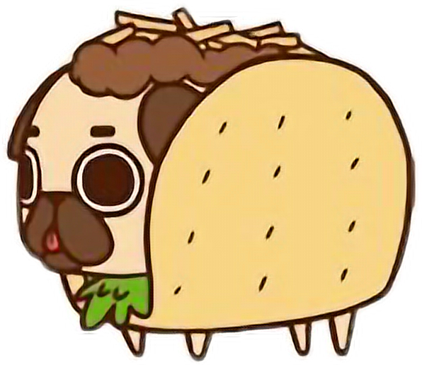 Drawn Tacos Cute - Kawaii Pug Clipart - Full Size Clipart (#5648192 ...