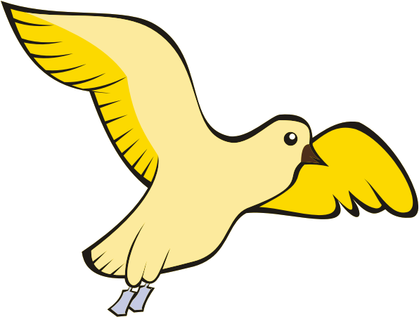 Bird In Flight - Cartoon Birds Flying Png Yellow Clipart - Full Size ...