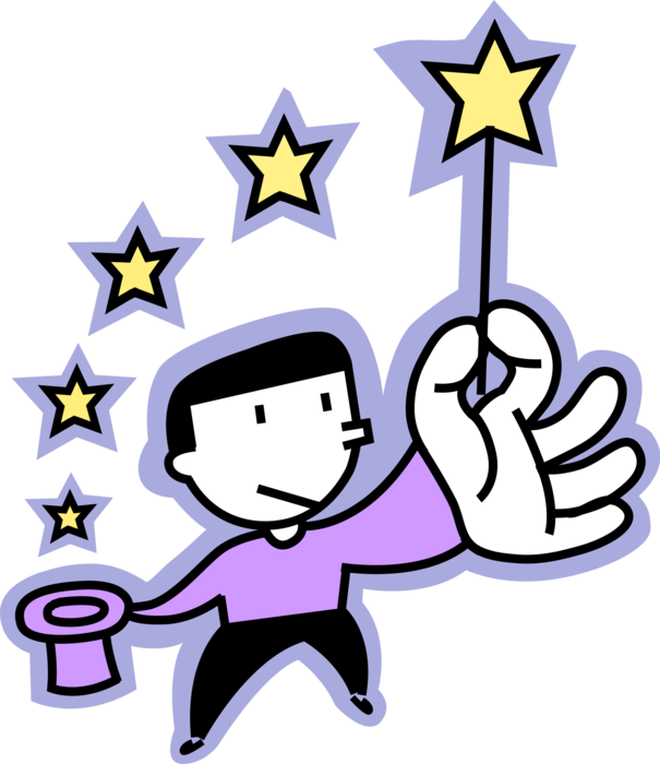 Vector Illustration Of Sorcerer Magician Waves Magic Clipart - Full ...