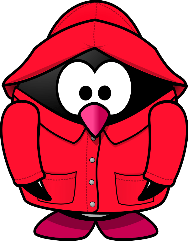 Download Penguin Wearing A Rain Coat - Penguin In Red Coat Clipart ...