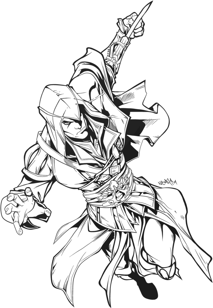 Drawn Ivy Ink - Assassin's Creed Drawing Outline Clipart - Full Size ...