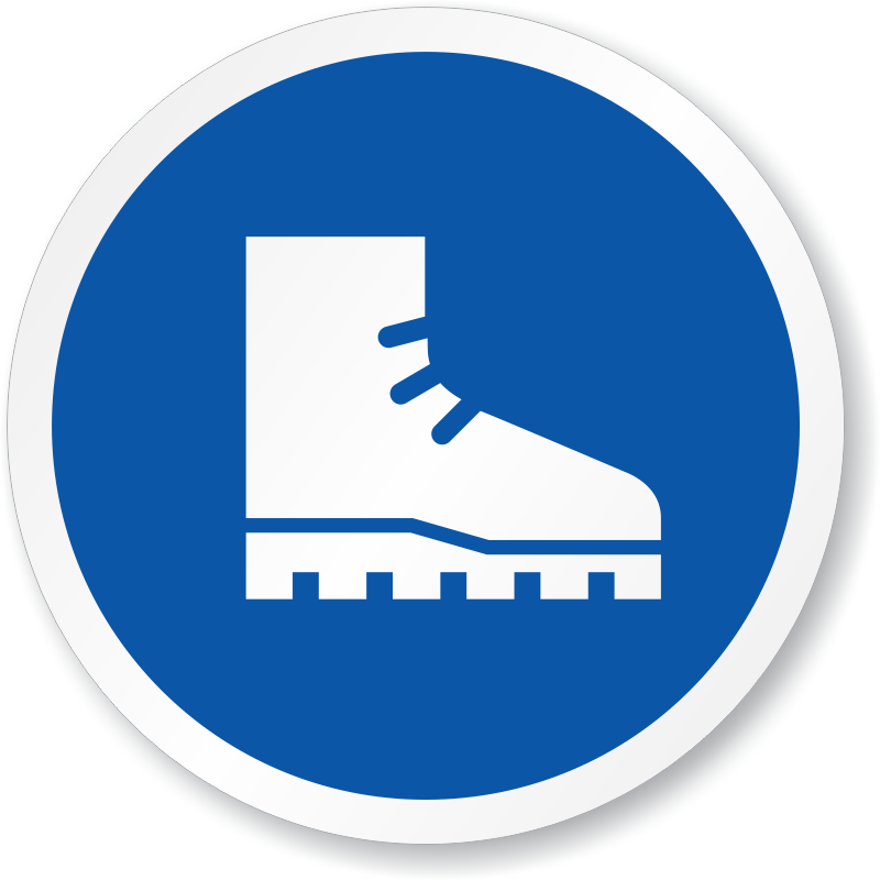 Foot Protection Signs Safety - Safety Shoes Sign Png Clipart - Full ...