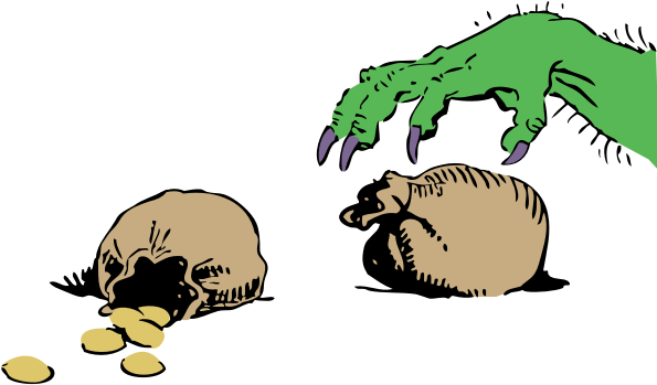 Greedy Hand - Greed Clipart Black And White - Png Download - Full Size ...