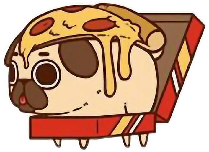 Cute Kawaii Pug Chibi Food Pizzafreetoedit - Kawaii Pugs Clipart - Full ...