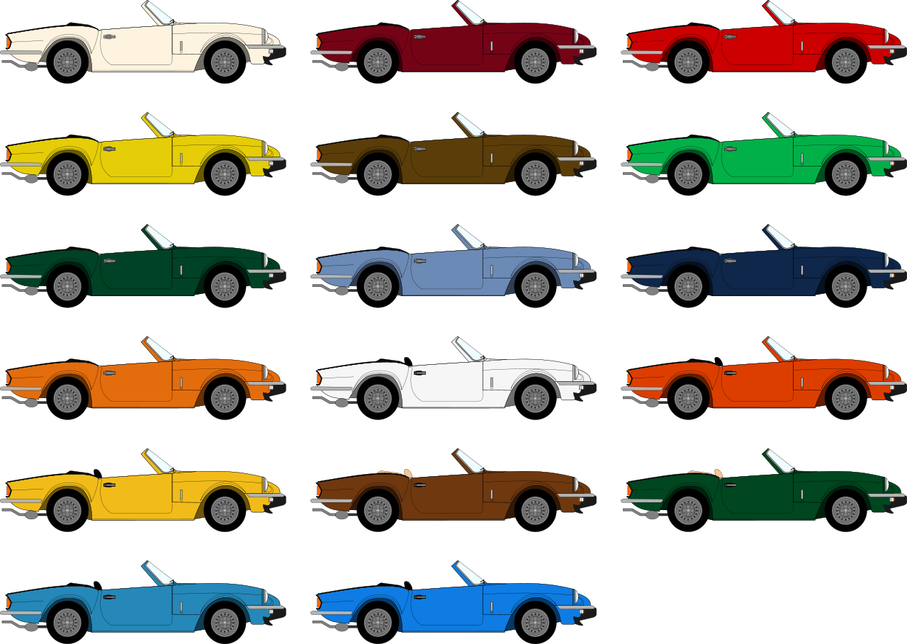Triumph Spitfire Color Chart Clipart - Full Size Clipart (#5675699 ...