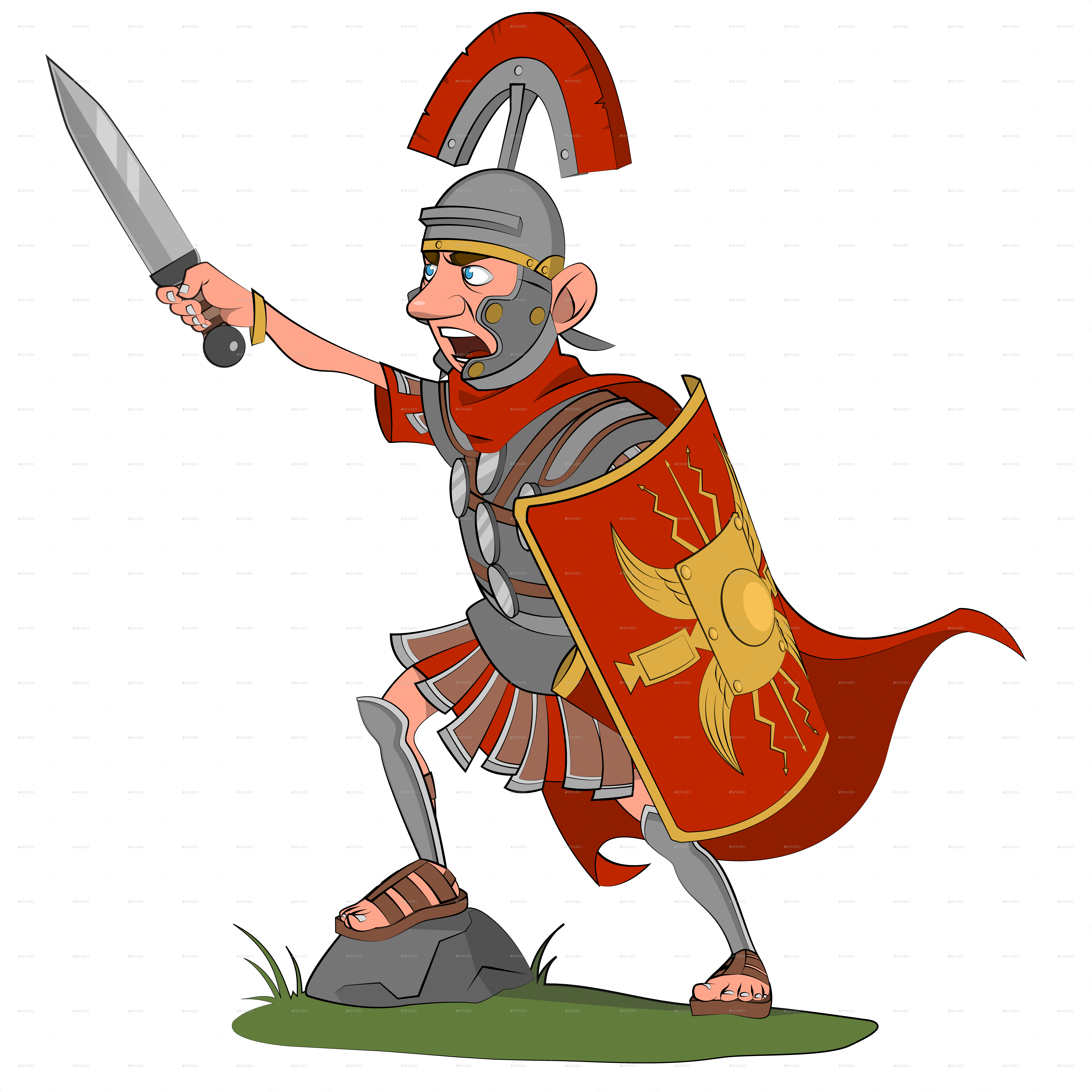 Transparent Warriors Clipart - Cartoon Roman Soldier - Png Download ...