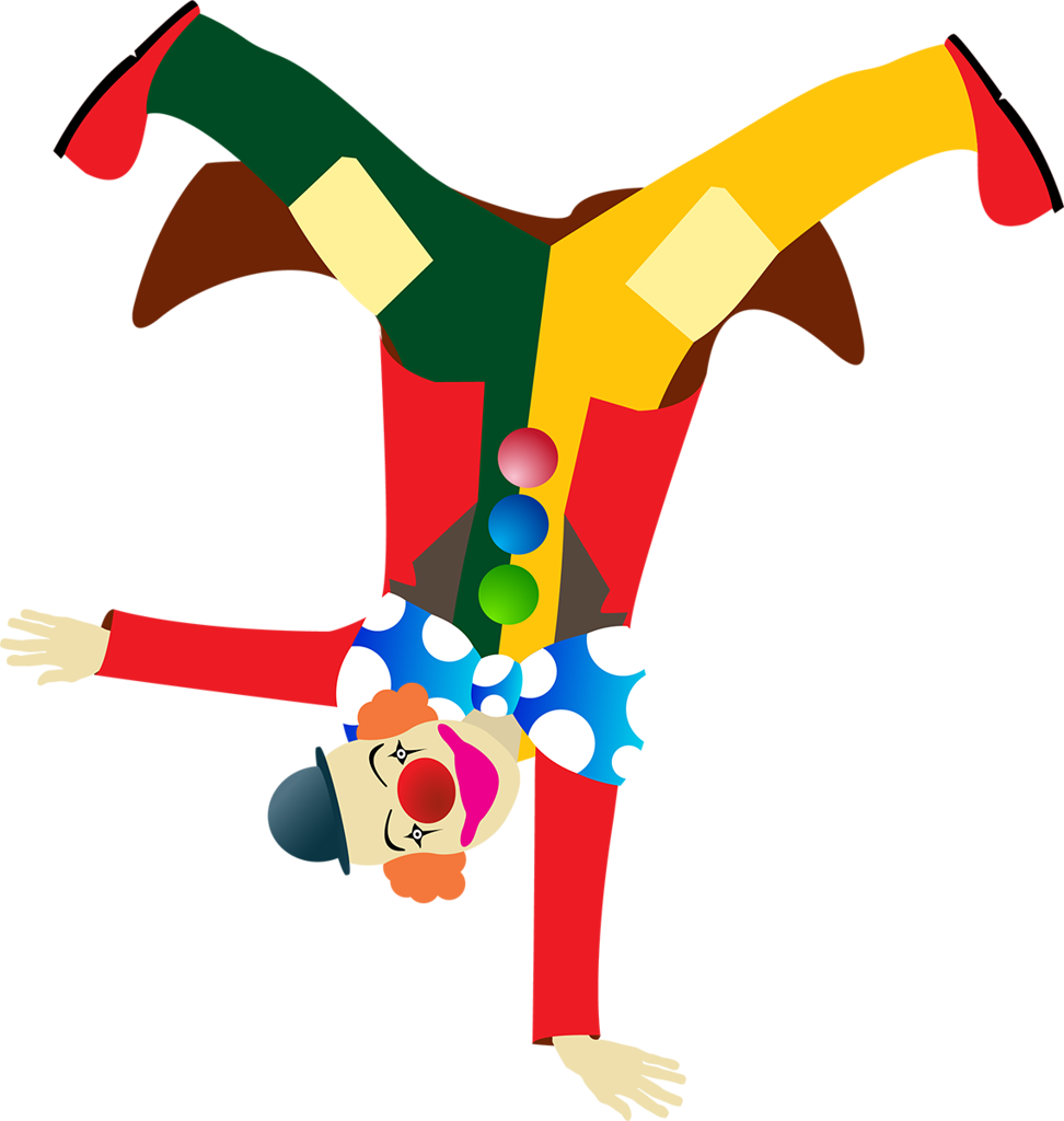 Clown Png Clip Art - Clown Doing Handstand Transparent Png - Full Size ...