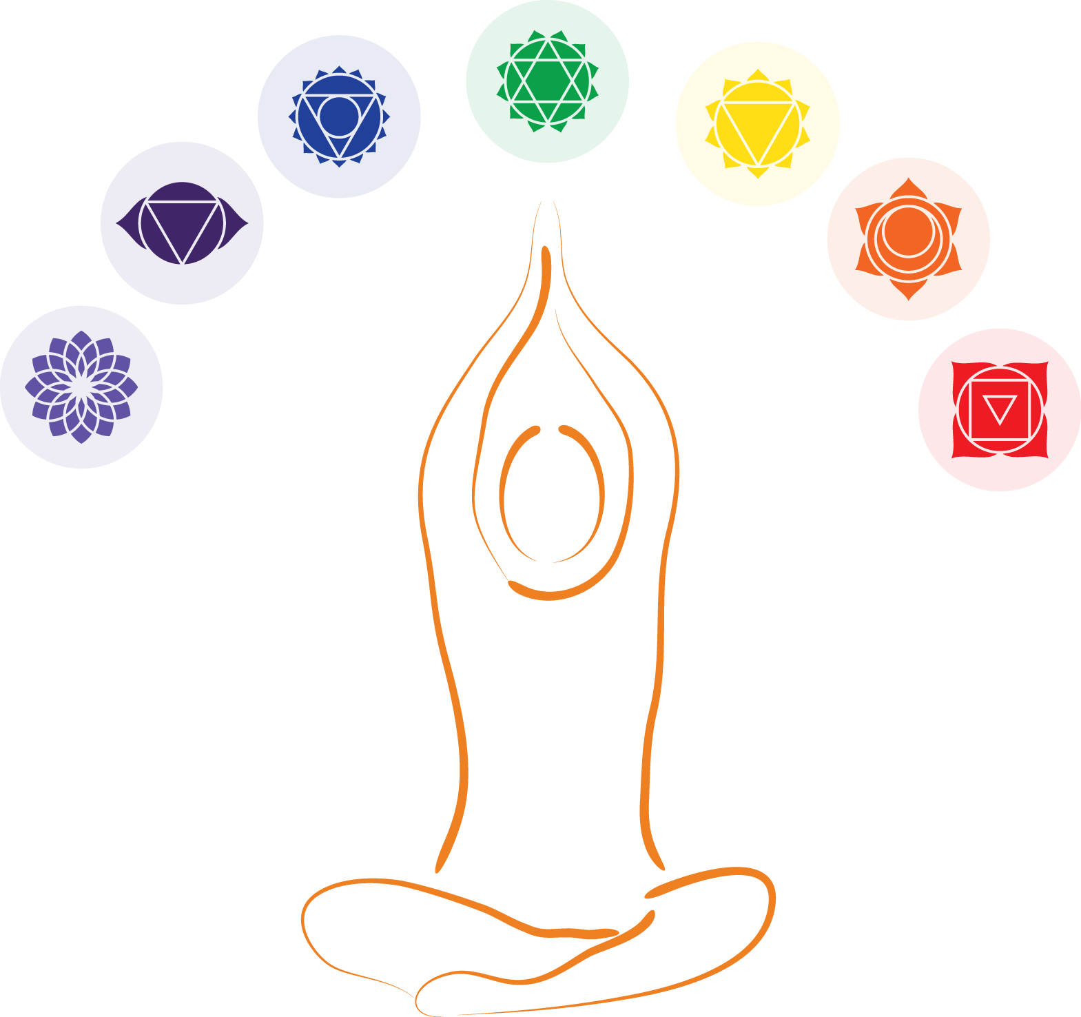 Download Yoga Pose With Chakra Symbols - Chakras Symbols Png Clipart ...