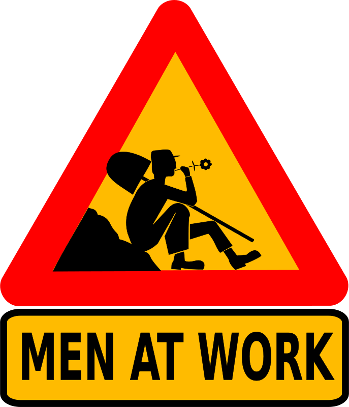 Free Clipart - Funny Men At Work Sign - Png Download - Full Size ...