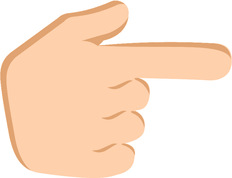 Backhand Index Pointing Right Emoji Clipart - Emoji - Png Download ...