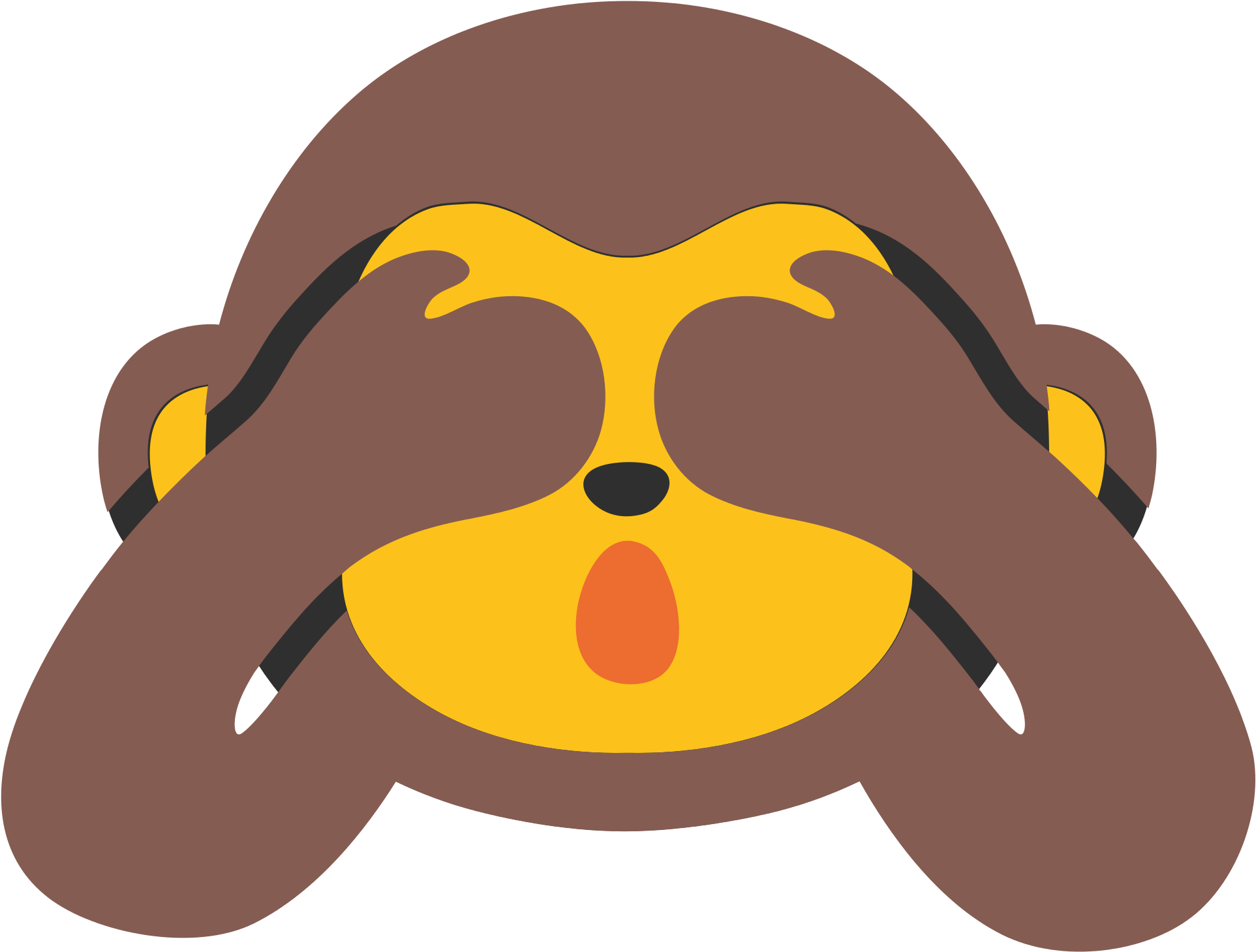 Monkey Hiding Eyes Emoji - Emoticon See No Evil Clipart - Full Size ...