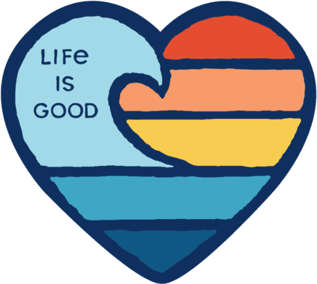 Wave Heart Small Die Cut Decal - Life Is Good Sticker Pack Clipart ...