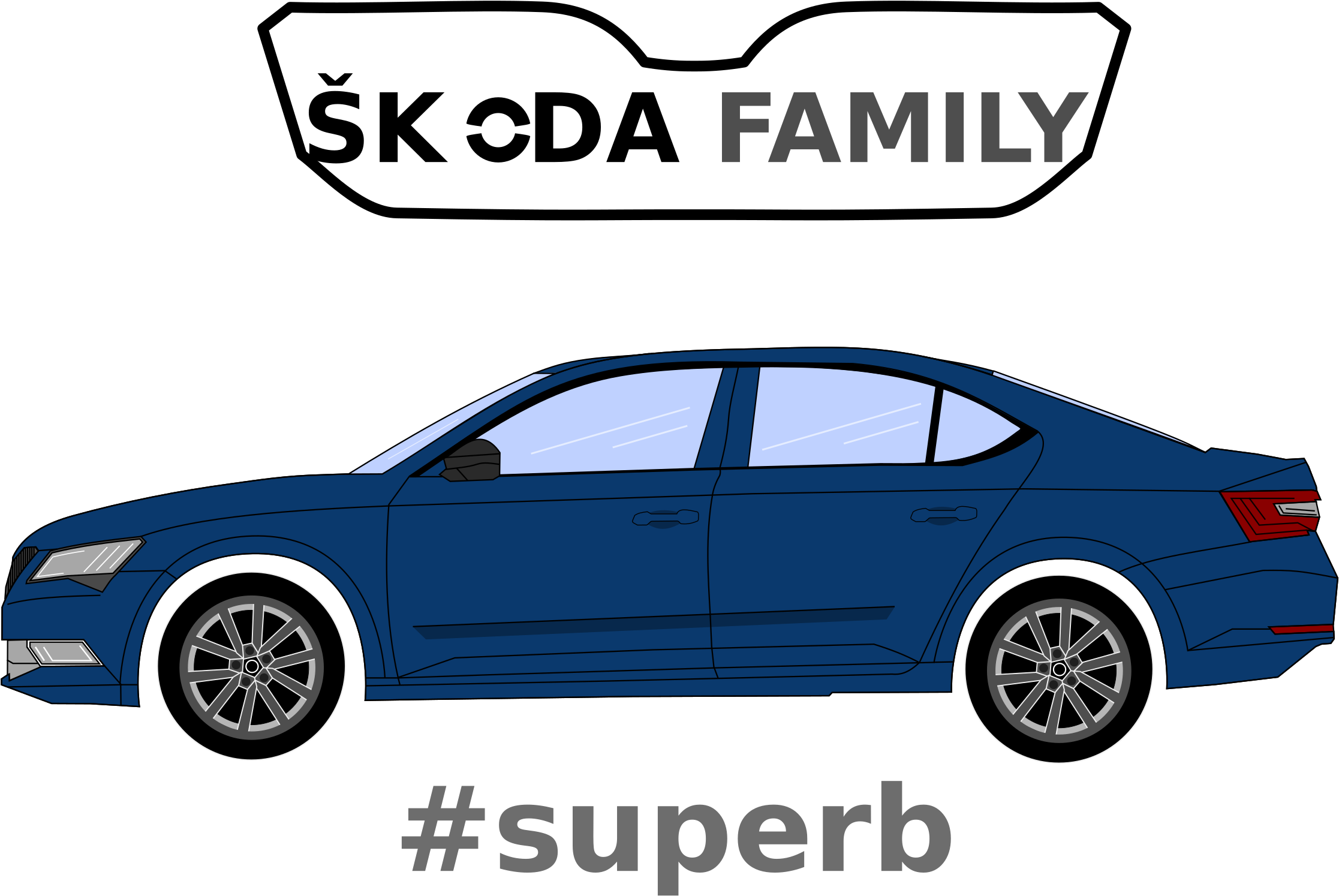 Skoda Family Superb Icons - Skoda Superb Vector Clipart - Full Size ...