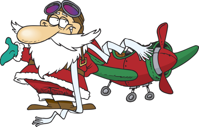 Santa Fly - Clipart Santa Claus Airplane - Png Download - Full Size ...