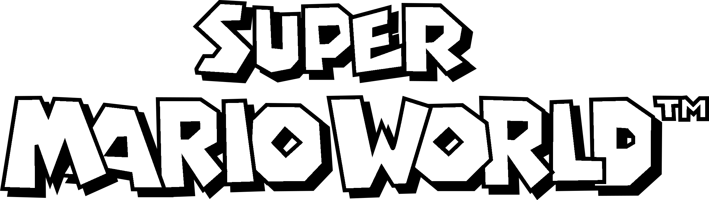 Super Mario World Logo Black And White Clipart - Full Size Clipart ...