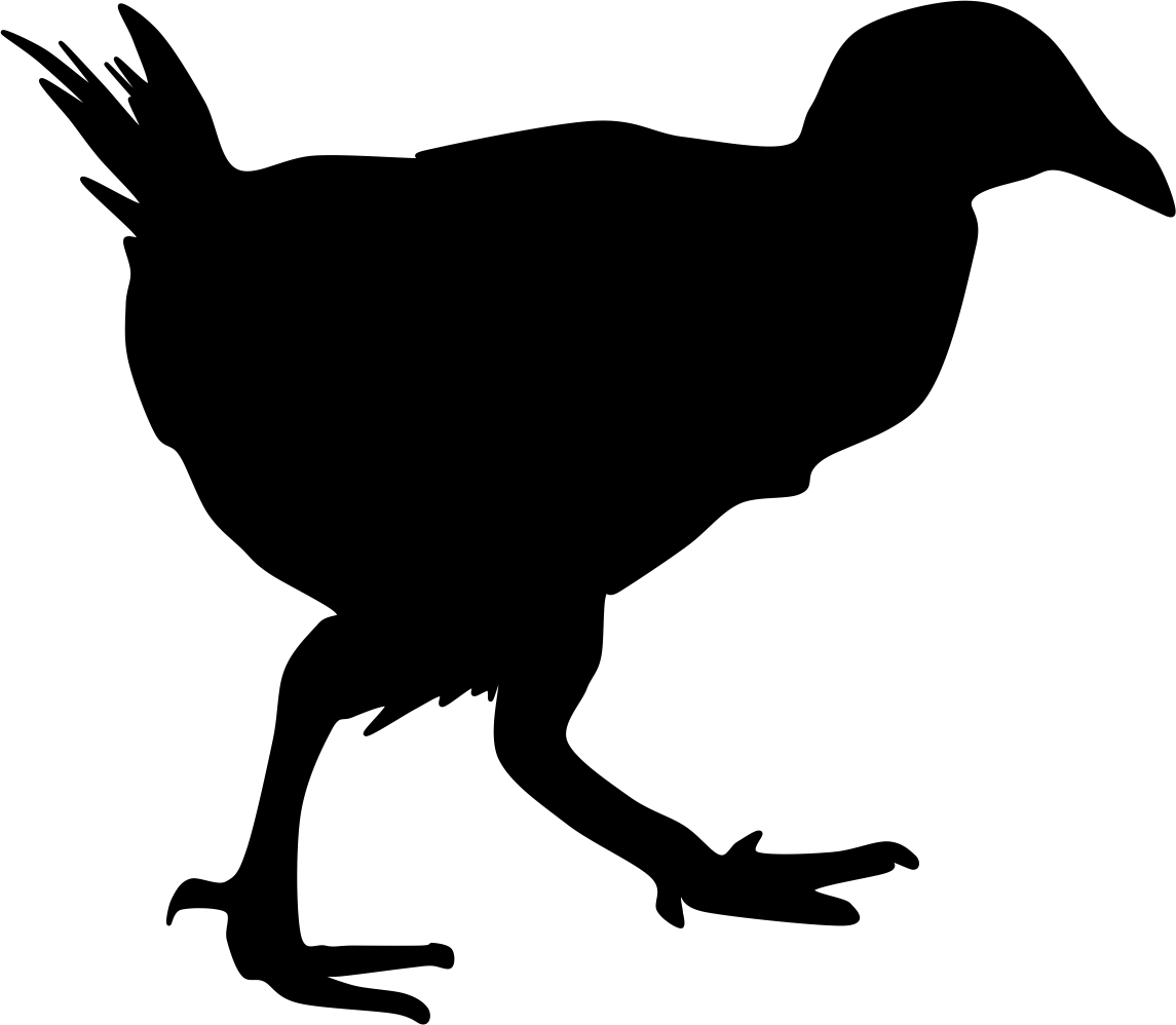 Bird Weka Silhouette Australasian Swamphen Clip Art - New Zealand Bird ...