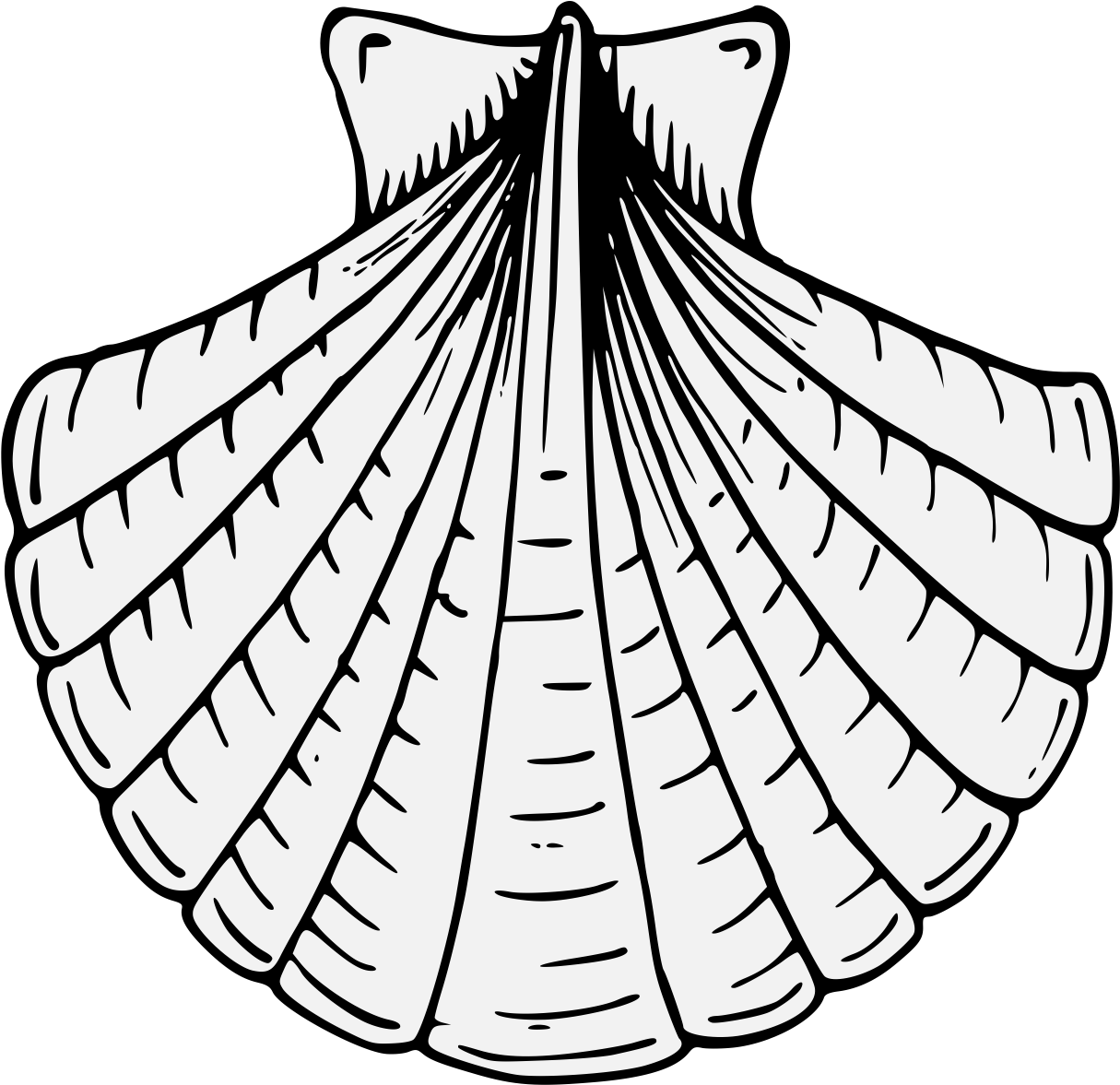 Complete Guide To Heraldry Line Art - Heraldic Scallop Shell Clipart ...