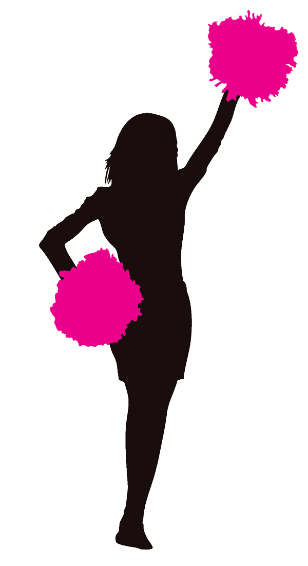 Cheerleader Pink Clipart Image - Silhouette - Png Download - Full Size ...
