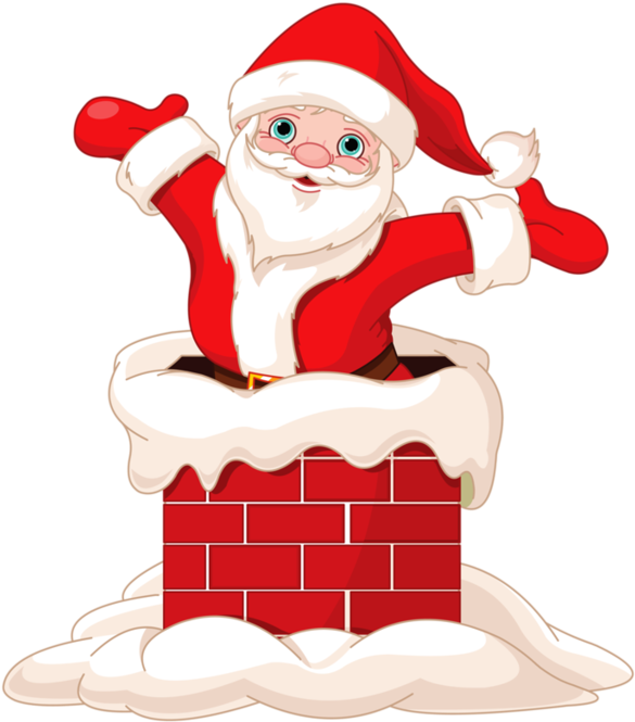 Santa Claus Cartoon Chimney Clipart - Full Size Clipart (#5753557 ...