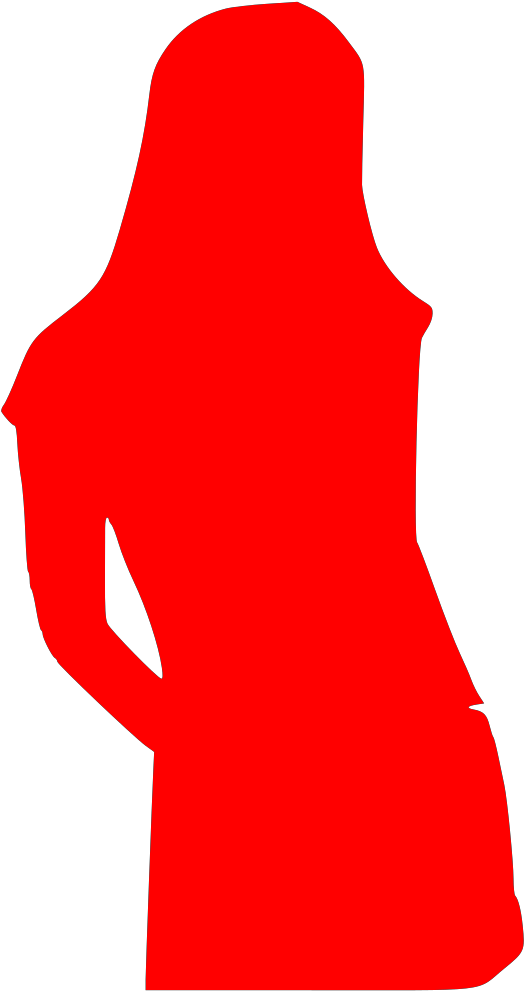 Red Silhouette Of A Girl Clipart - Full Size Clipart (#5765970 ...