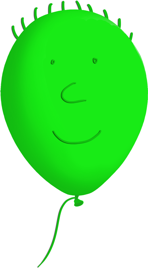 Green Funny Balloon Face - Single Green Balloon Clipart - Png Download ...