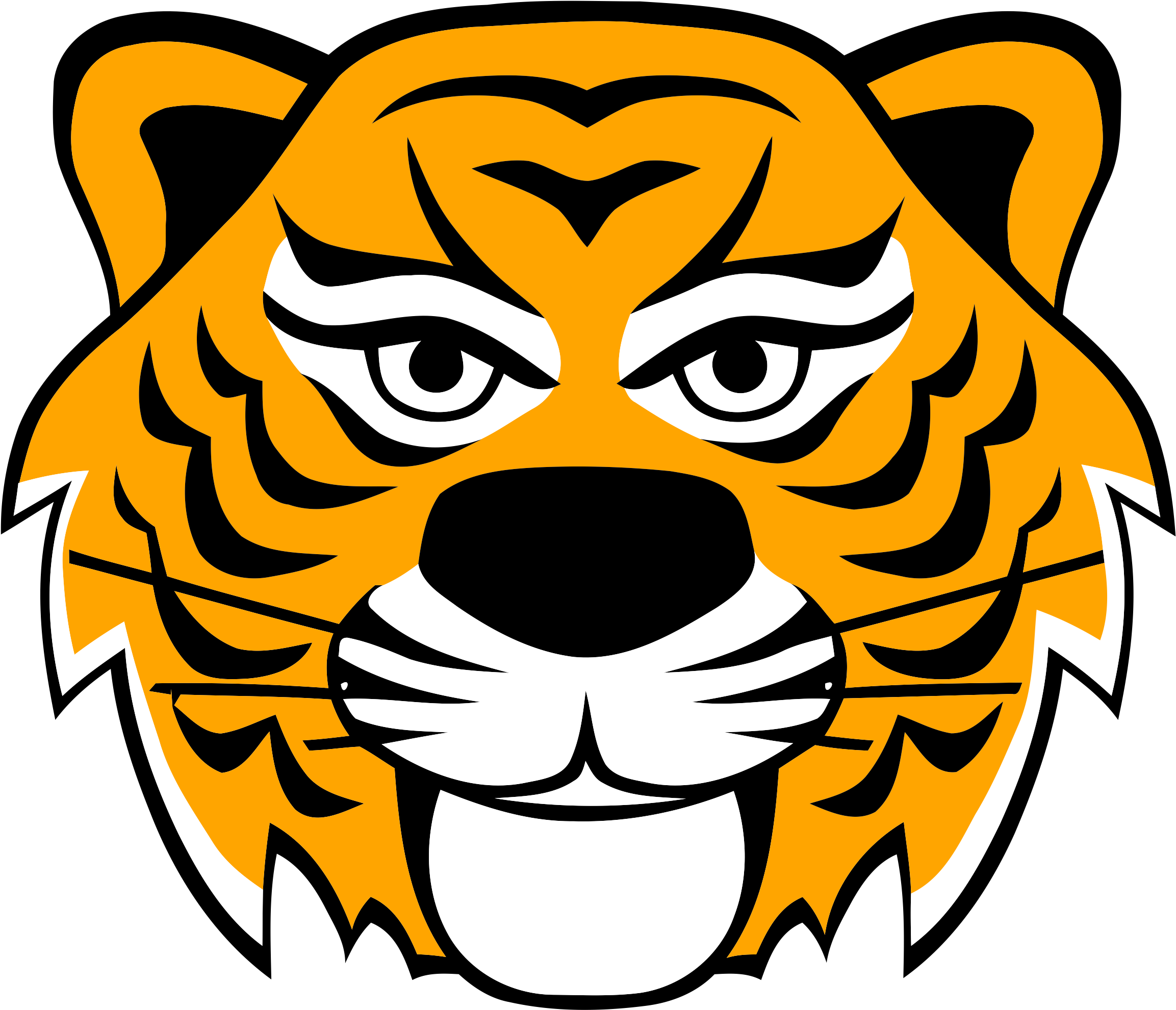 Tenny Logos Lord Tennyson - Tiger Face Cartoon Png Black And White ...