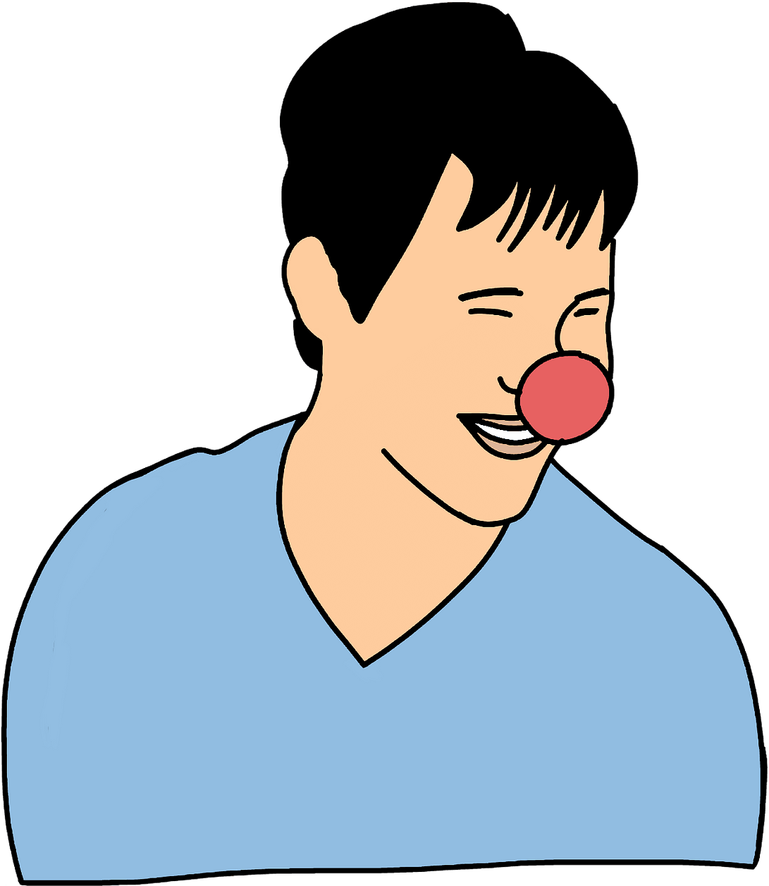 Download Laughing Man With A Red Nose Clipart - Red Nose Clipart - Png ...