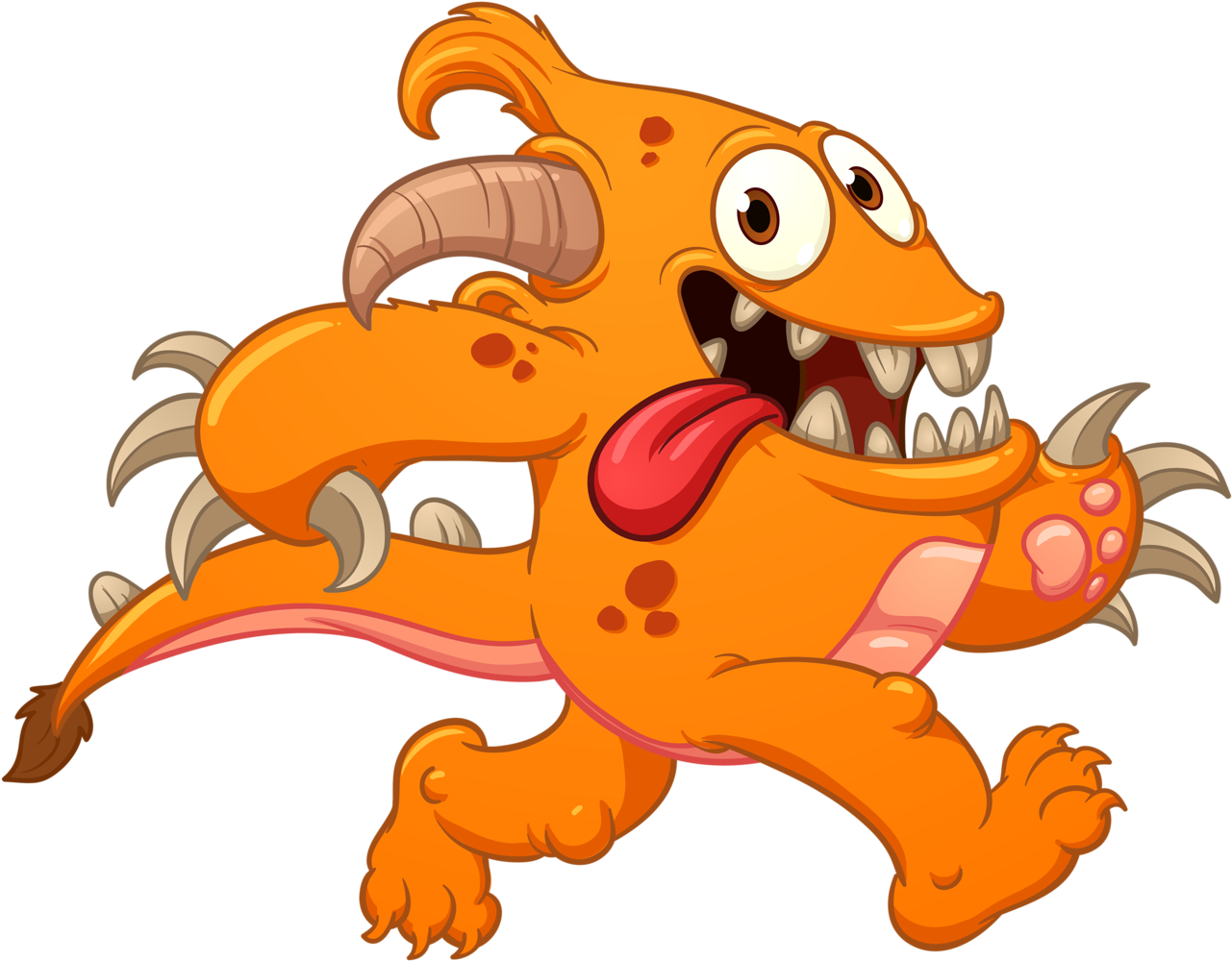 Crazy Cartoon Monster Running Clipart - Full Size Clipart (#5771895 ...