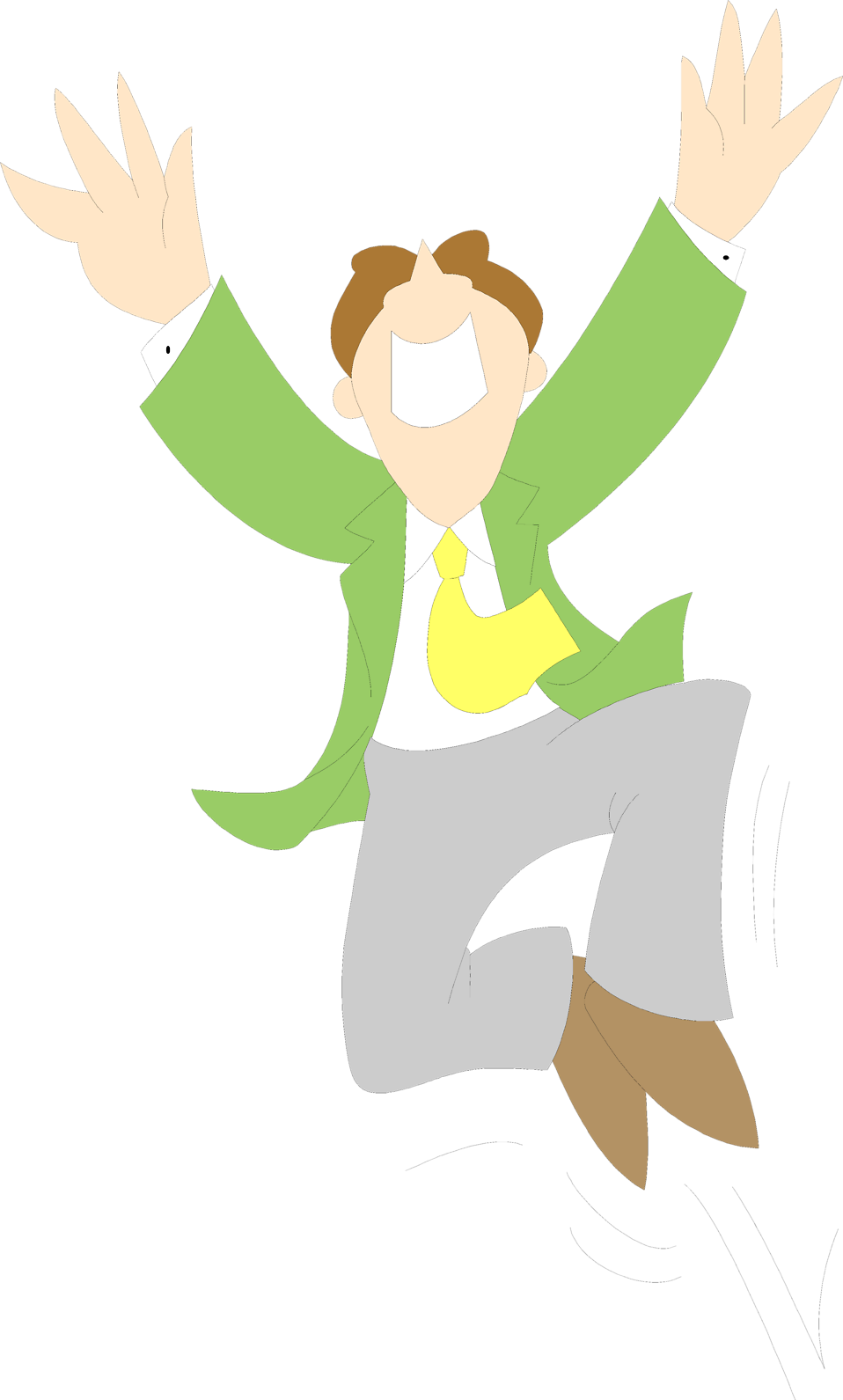 Jump Clipart Happy Man - Man Jumping Png Cartoon Transparent Png - Full ...