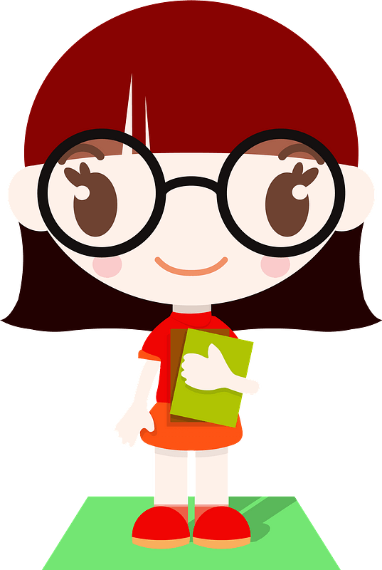Schoolgirl Clipart - Girl Wearing Glasses Clipart - Png Download - Full ...