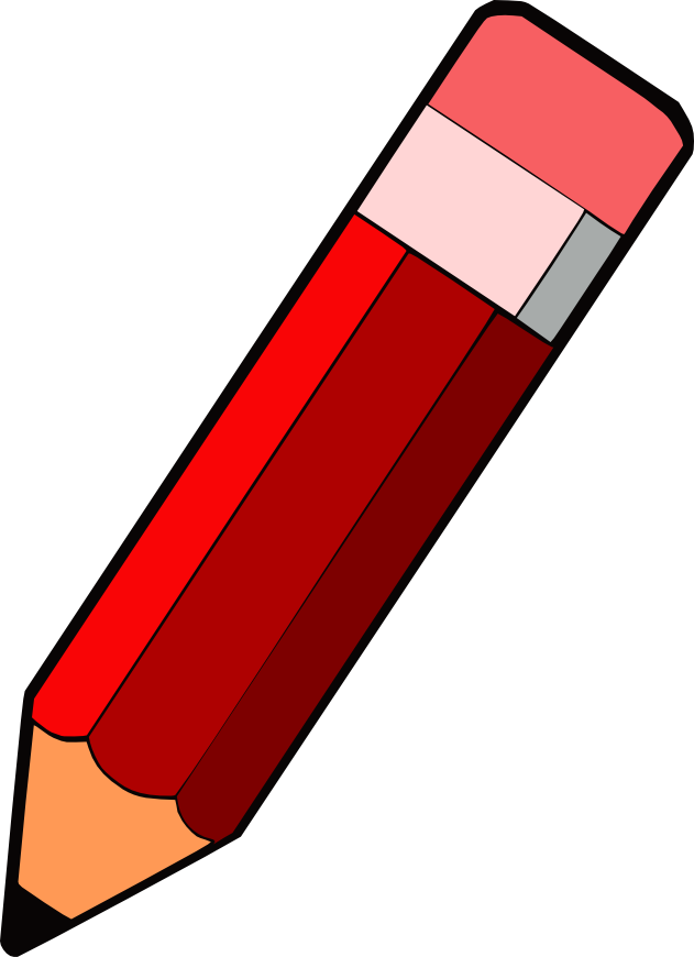 Colored Pencil Clip Art - Red Pencil Clipart - Png Download - Full Size ...
