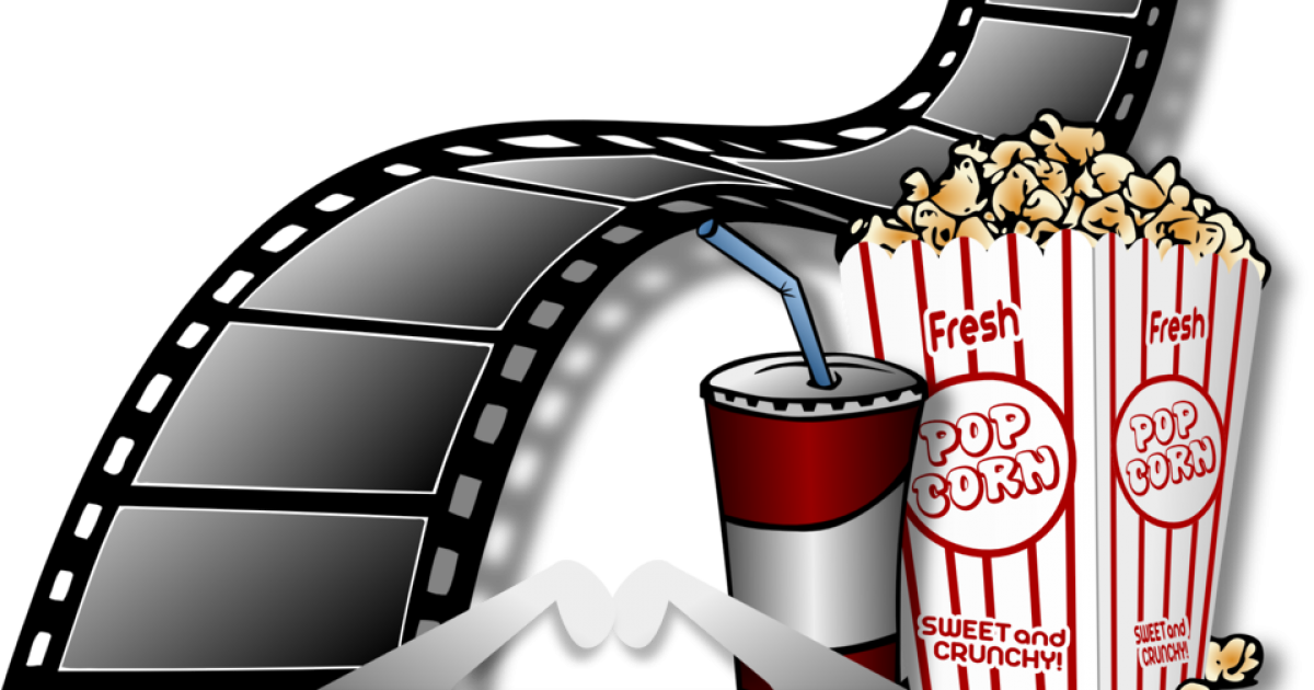 Movie Clipart With Popcorn, Drink, Glasses, Film - Cinema Images In ...