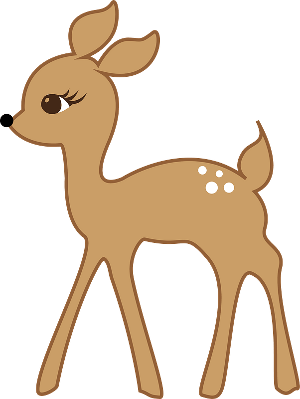Walking Deer Clipart - Cartoon Roe Deer - Png Download - Full Size ...
